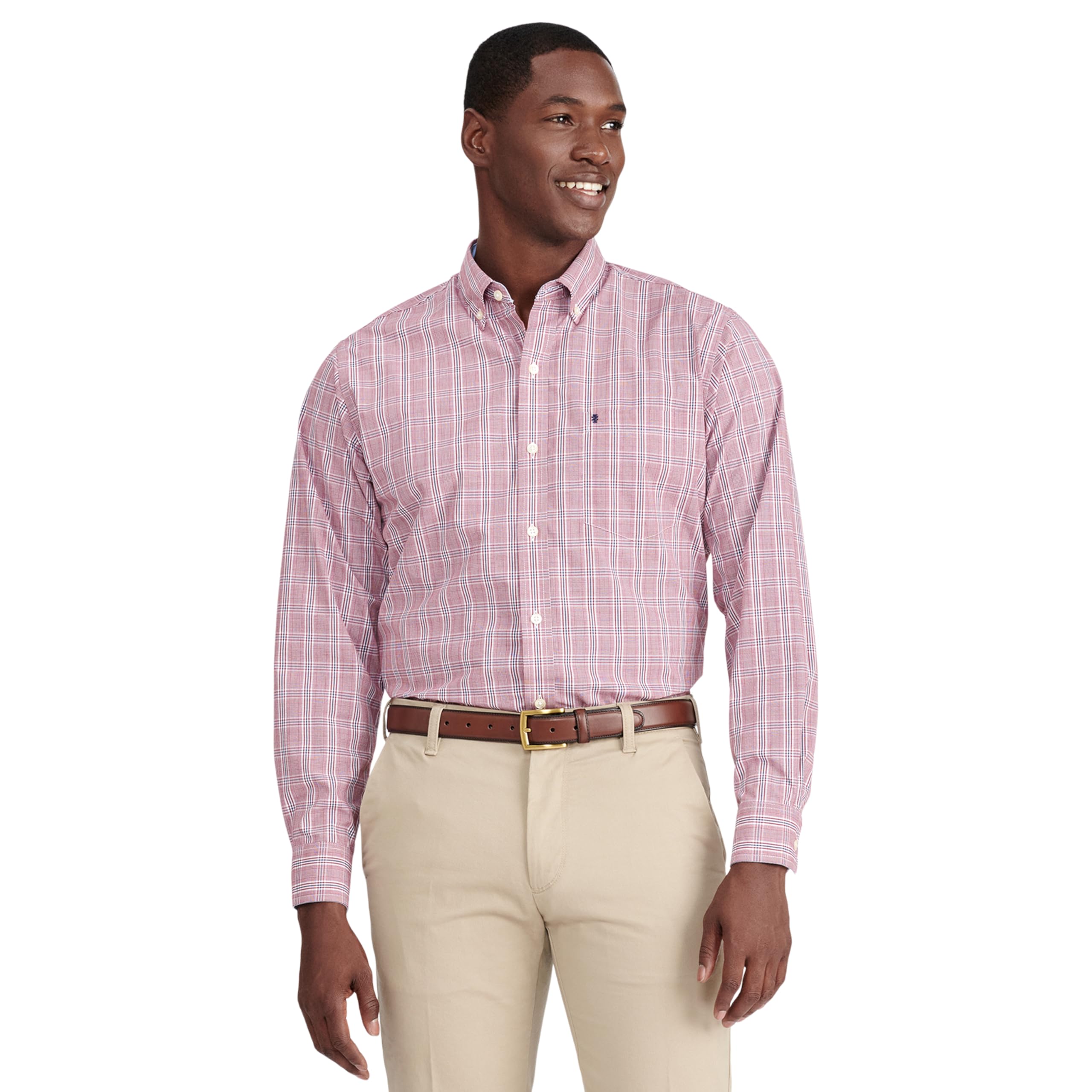 Mens Izod Advantage Performance plaid long sleeve button front shirt ...