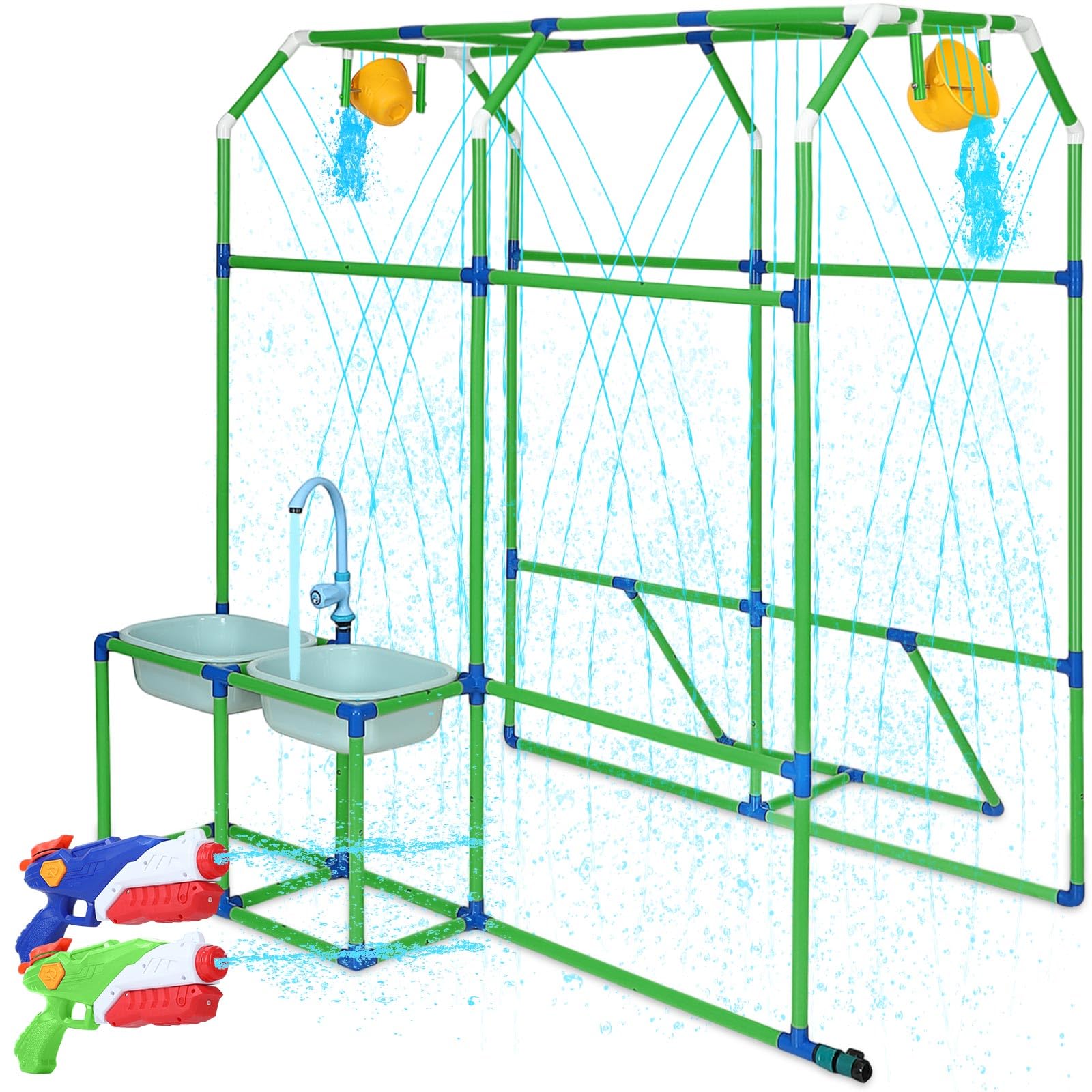 LFSMVT Water Park Sprinkler Toy, Backyard Splash Waterpark Game with ...