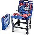 Amazon.com: Play22 Kids Tool Workbench 76 Set - Kids Tool Set with ...