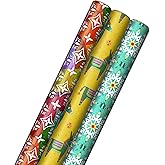 Amazon.com: Hallmark Reversible Christmas Wrapping Paper (3 Rolls: 120 ...