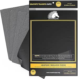 Amazon.com: Graphite Transfer Paper - 9" x 13" - 25 Sheets - Waxed ...