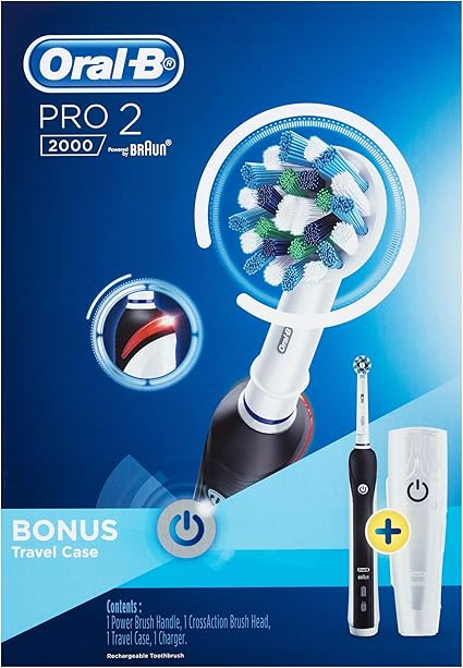 Oral-B Pro 2 2000 Black Electric Toothbrush and Travel Case: Amazon.com ...