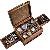 Amazon.com: Shanik Luxury Large Watch Box Organizer for Men with 8 ...