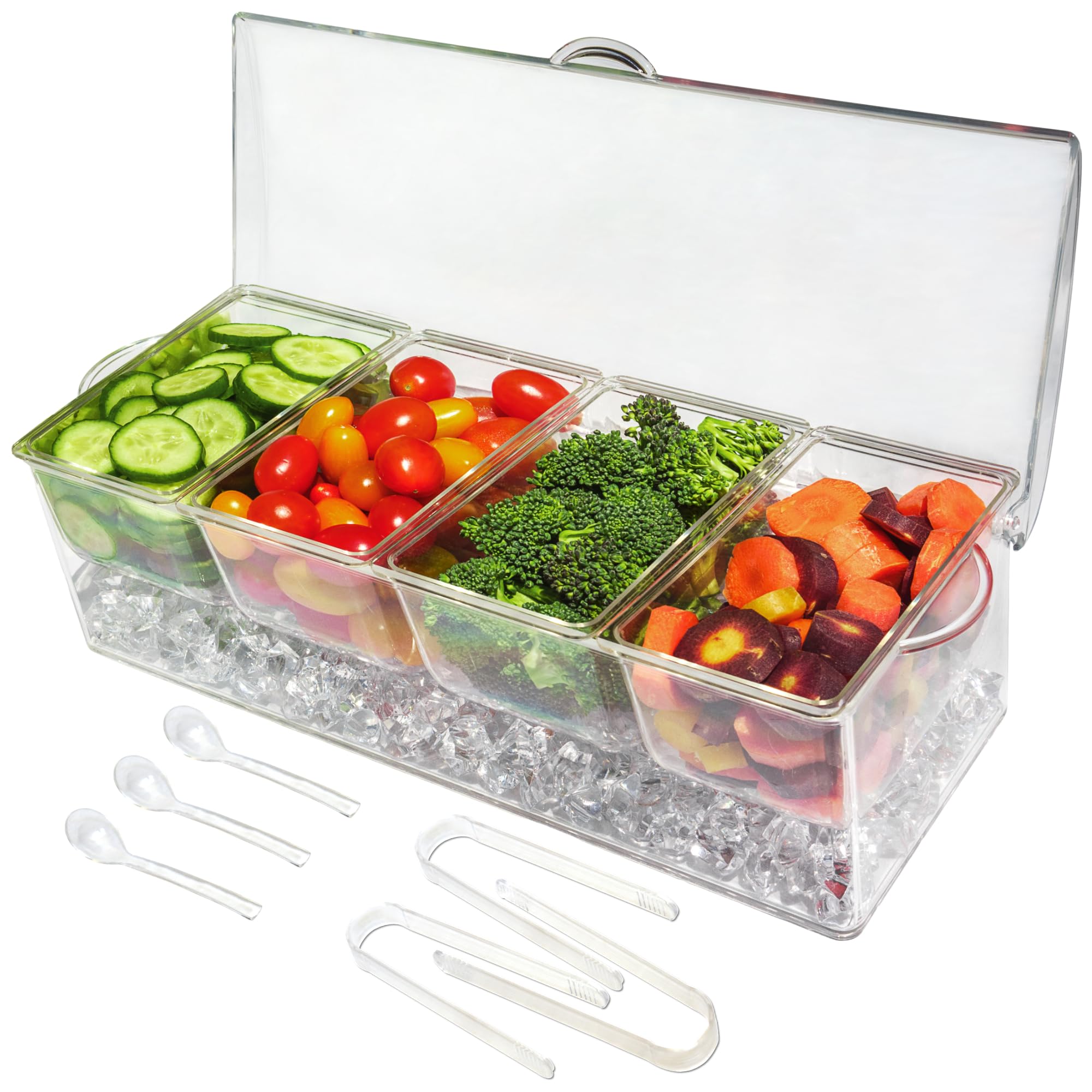 Mua Ice Chilled 4 Compartment Condiment Server Caddy - Serving Tray ...