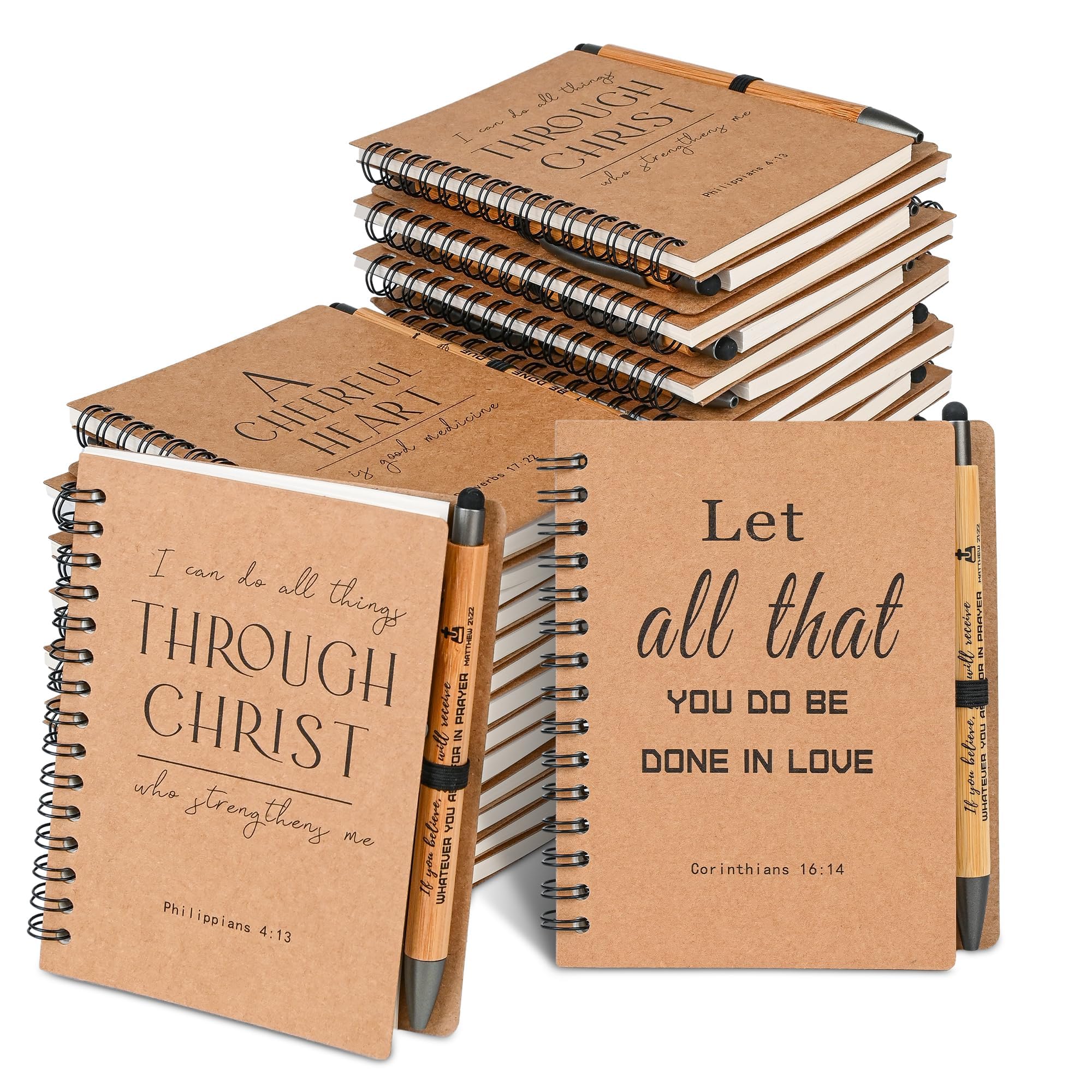 INSADA 10 Sets of Christian Spiral Notebooks Bulk Prayer Journals with ...