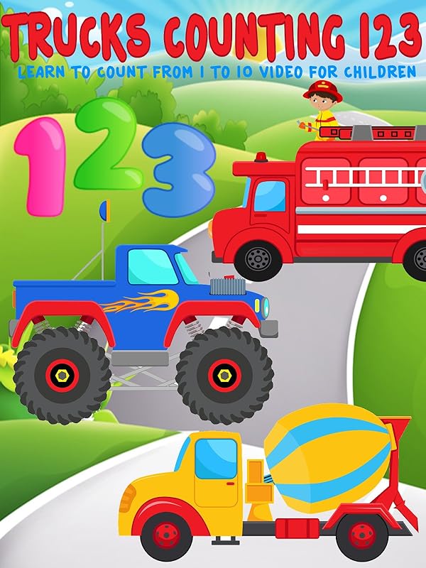Amazon.com: Trucks Counting 123 - Learn To Count from 1 to 10 Video For ...