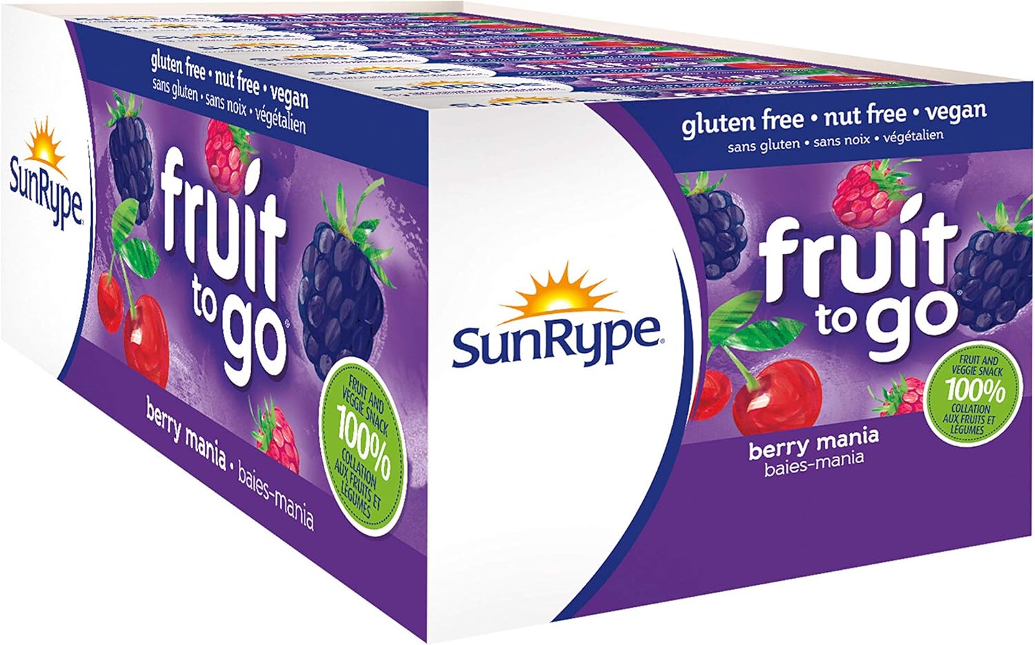 SunRype Fruit to Go Veggie Fruit Snack, Berry Mania, 154 Count: Amazon ...