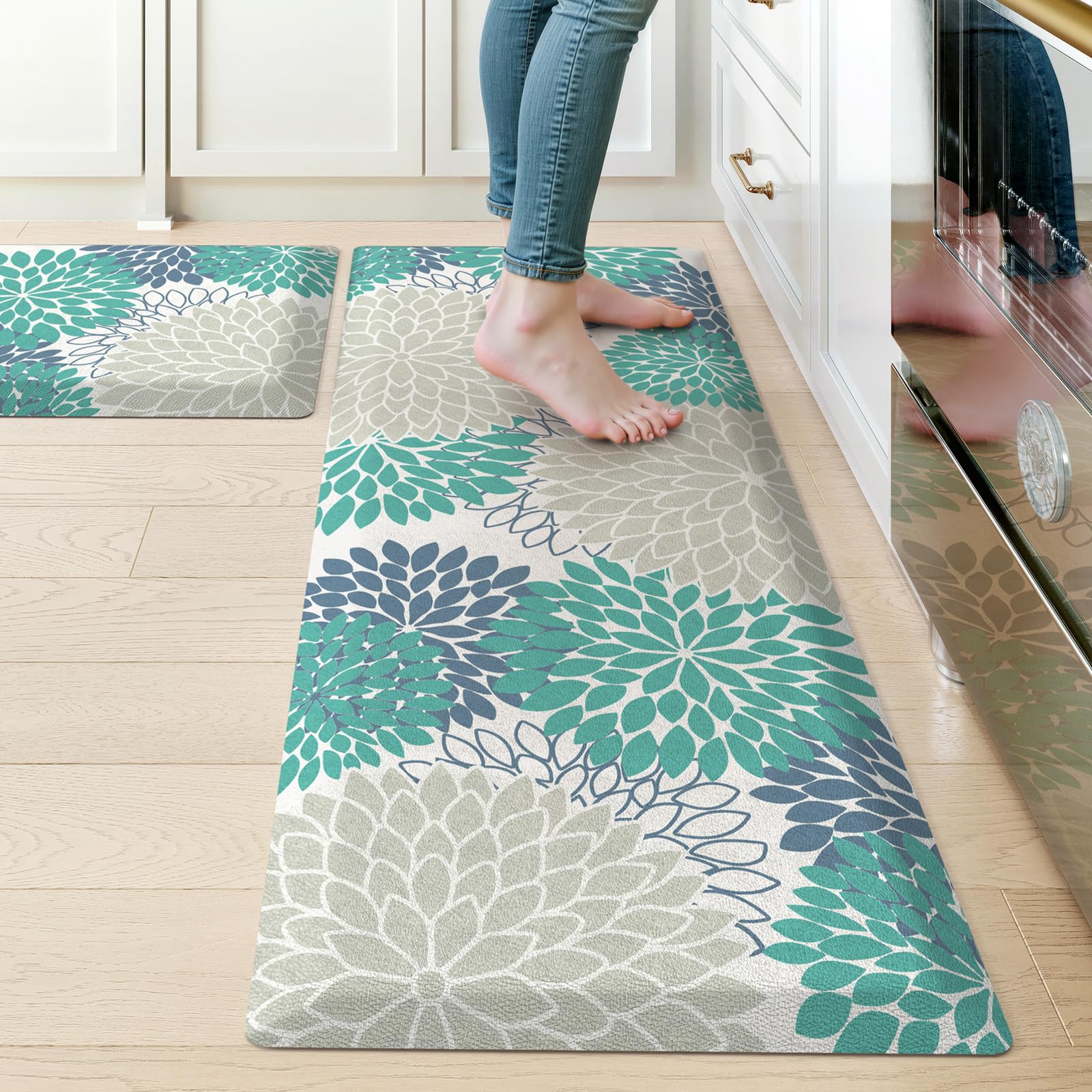KIMODE Comfort Kitchen Mats for Floor Cushioned Anti Fatigue,Boho ...