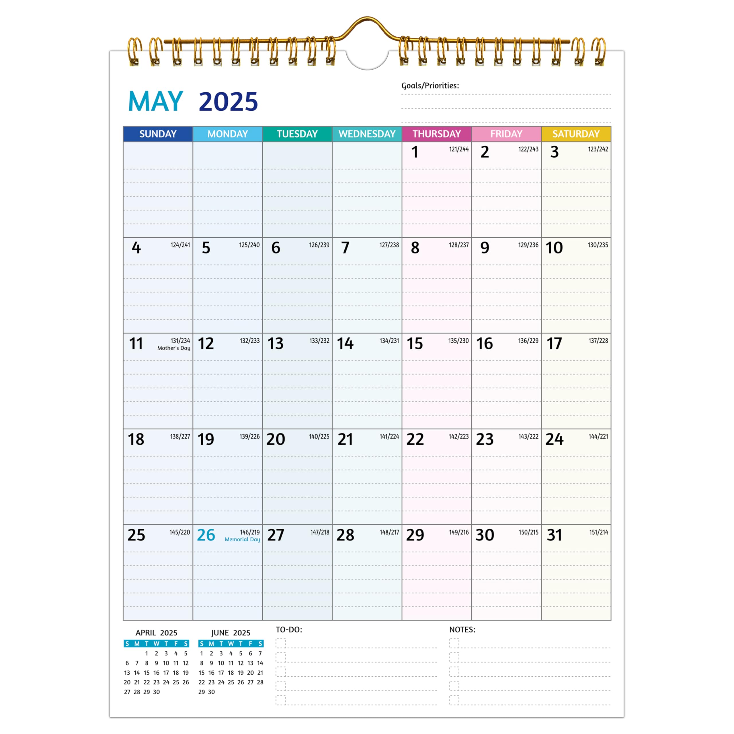 Mua Wall Calendar 2025-2026 – May 2025 - Dec 2026, 20 Monthly Calendar ...