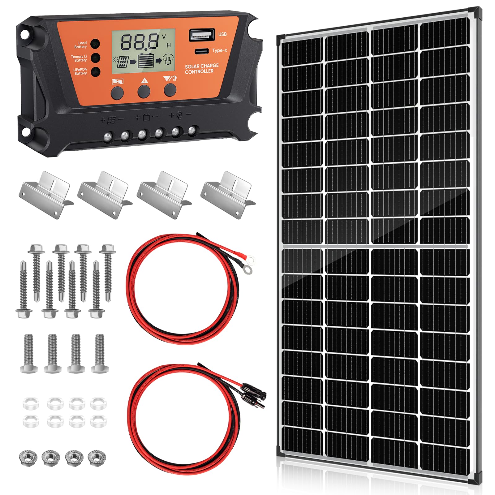 WERCHTAY Solar Panel Kit 200W Solar Panels 30A PWM Solar Charge ...