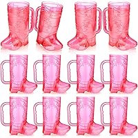 Amazon.com | 12 Pcs Cowgirl Cowboy Boot Mugs 16 oz Plastic Large ...