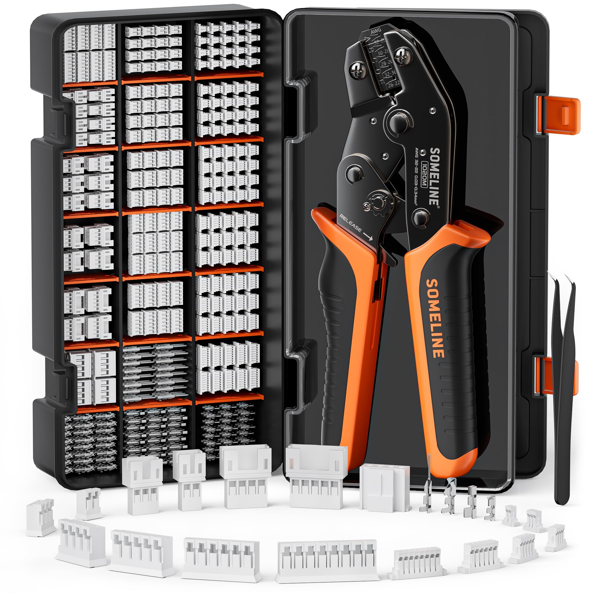 SOMELINE® Crimp Tool Connector Kit, JST-SH 1.0mm/PH 2.0mm Connector Set ...