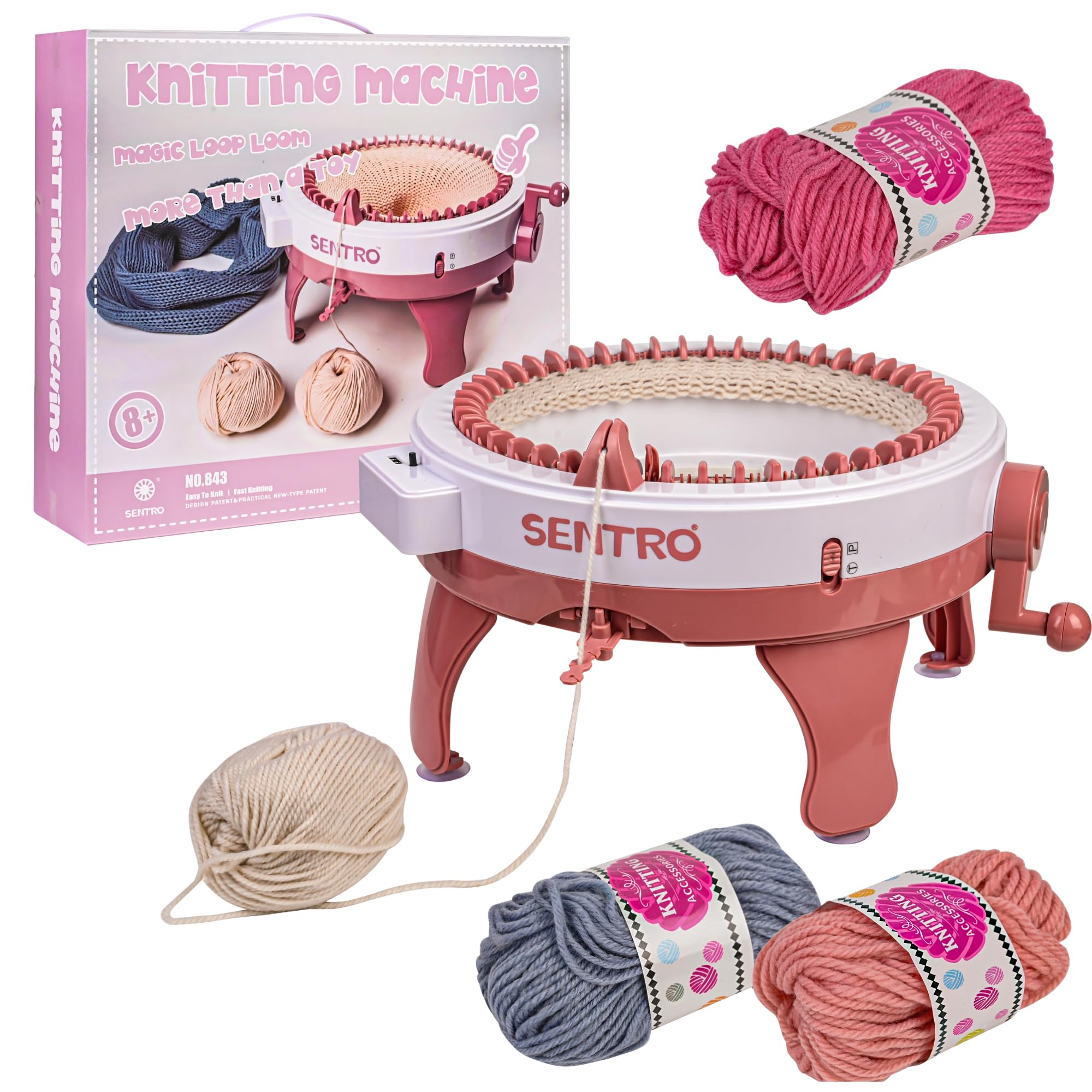 COOAK Sentro Knitting Machine, 48 Needles Smart Weaving Loom Round ...