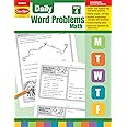 Evan-Moor Daily Word Problems, Grade 4, Homeschooling & Classroom Resource Workbook, Problem ...