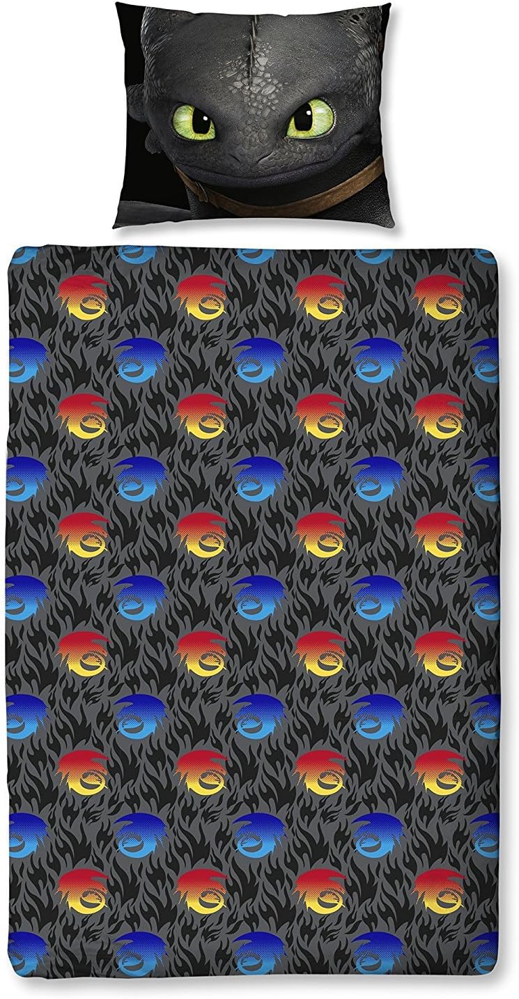 Dreamworks Dragons Toothless Bed Linen 135 x 200 cm + 80 x 80 cm ...