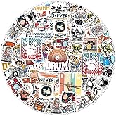 Amazon.com: 50 Pack Pcs Funny Drummer Stickers for Water Bottles ...