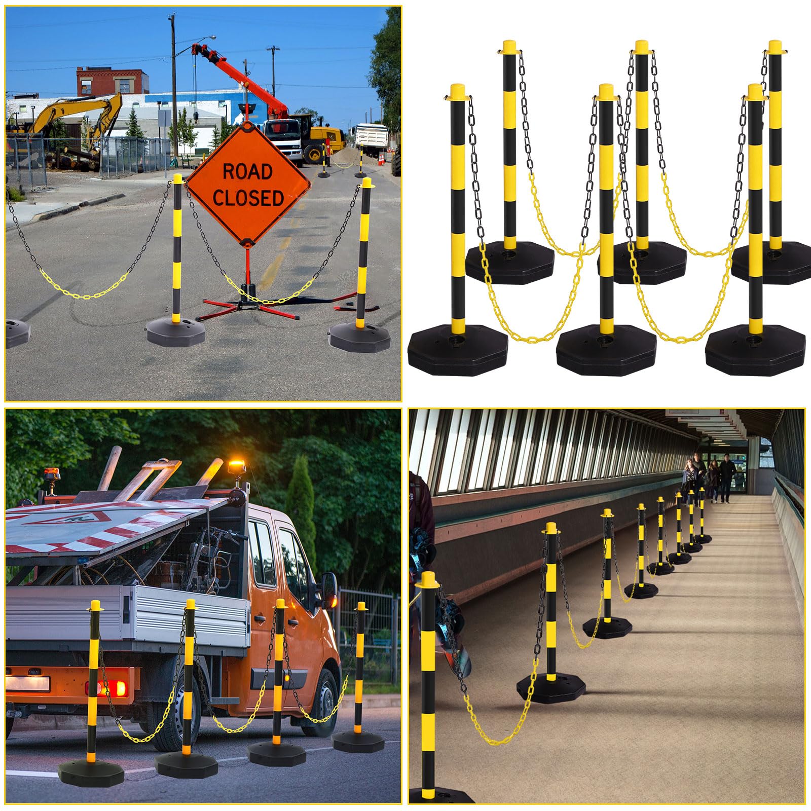 Mua 12 Pack Traffic Delineator Post Cones Include Fillable Base ...