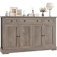 Amazon.com: FINETONES Ash Grey Buffet Cabinet with Storage, 52.7" Large ...