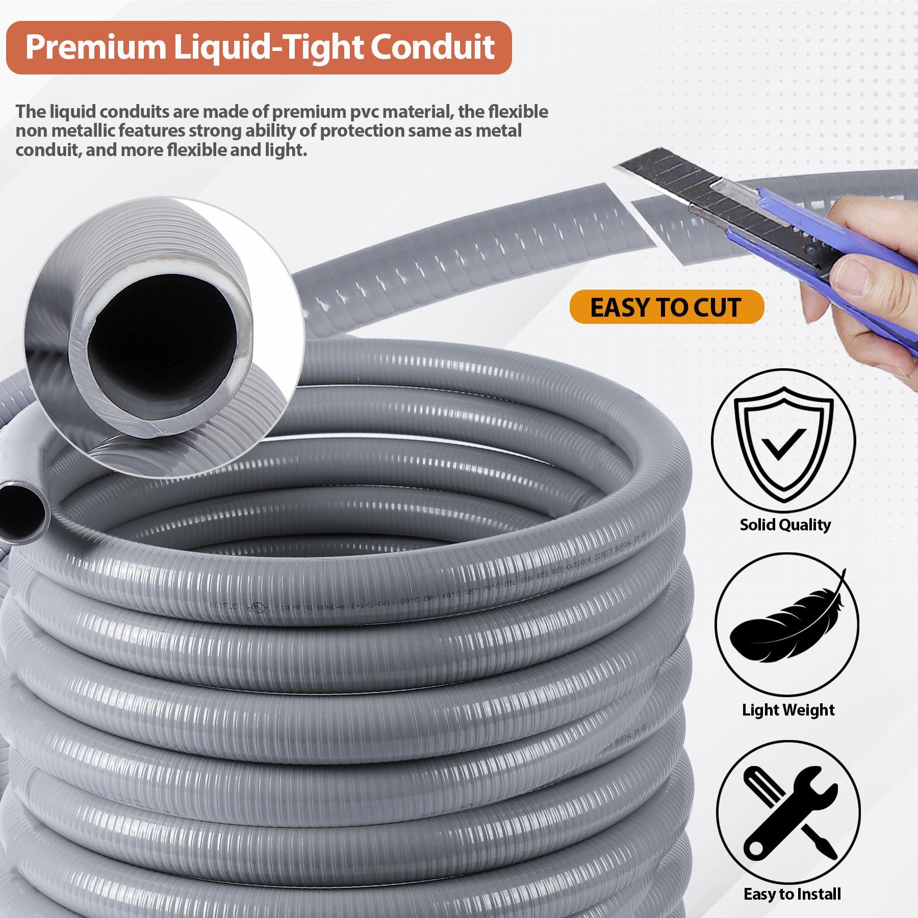 Mua Neorexon Liquid-Tight Conduit 1-1/2 inch 25ft, Electrical Conduit w ...