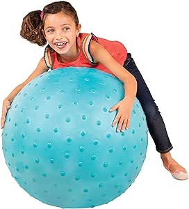 Amazon.com: B. toys – Bouncy Ball – Blue Hopper Ball – Sit & Bounce ...