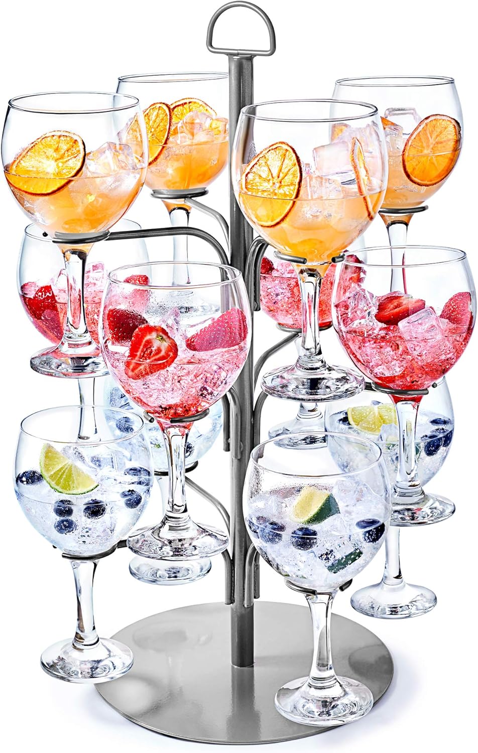bar@drinkstuff Cocktail Tree Silver - Cocktail Glass Display for 12 ...