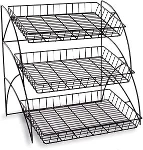 Amazon.com: 3-Tiered Wire Shelving Display Rack for Tabletop Use ...