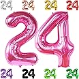 Amazon.com: KatchOn, Huge Hot Pink 24 Balloon Numbers - 40 Inch | Hot ...