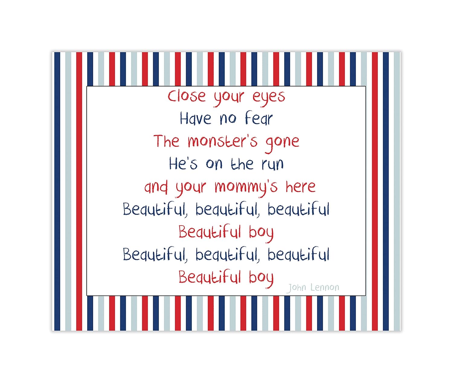 Amazon.com: Nursery print of lyrics from John Lennon's Beautiful ...