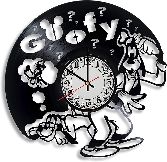 Amazon.com: BombStudio Goofy Vinyl Record Wall Clock, Goofy Handmade ...