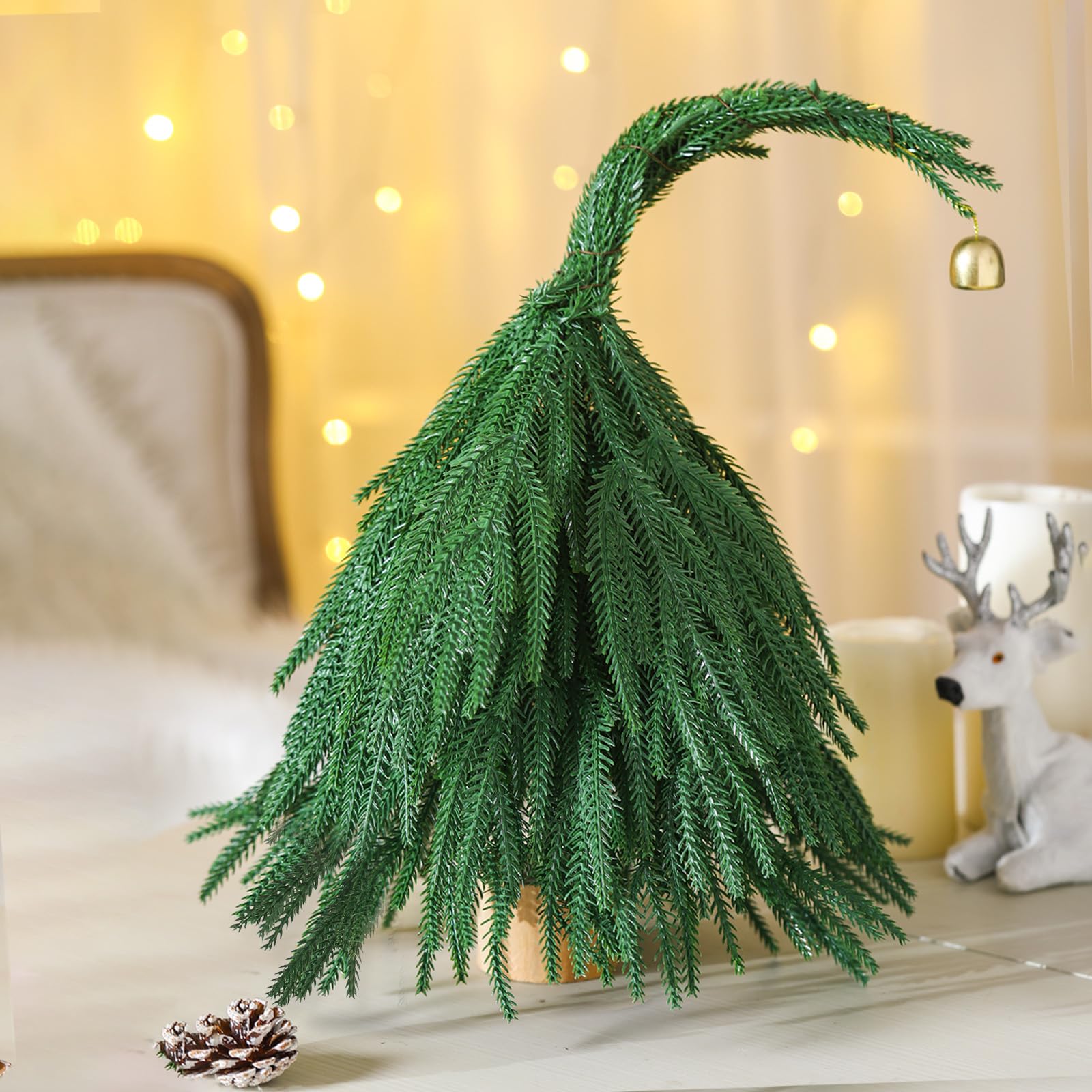 Civaner 18 Inch Norfolk Pine Christmas Tree Decorations Mini Artificial ...