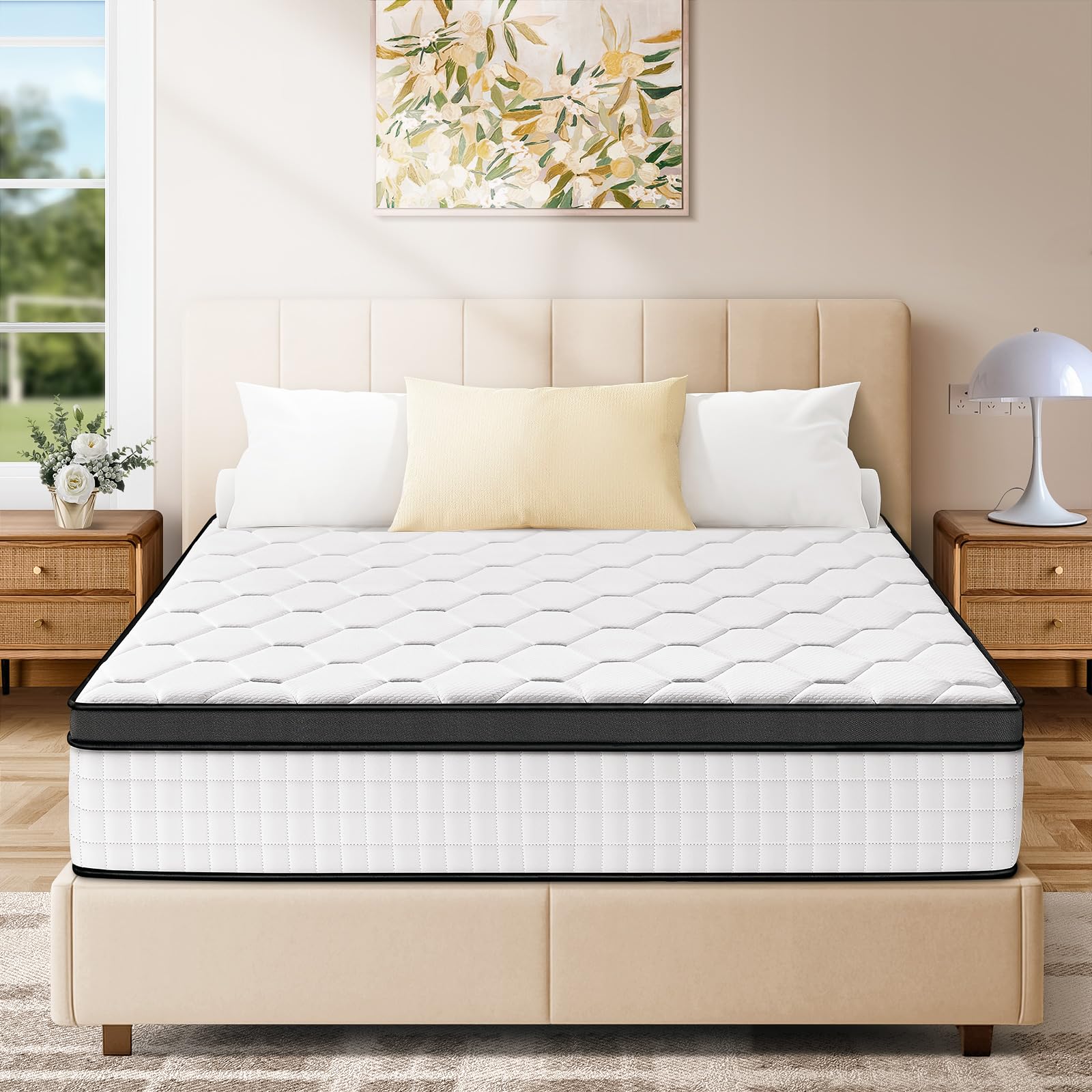 QUENSIYE Full Mattress, 12 Inch Ultra Comfort Hybrid Mattress Full Size ...