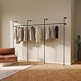 Amazon.com: pamo Industrial pipe clothing rack metal black - Wall ...