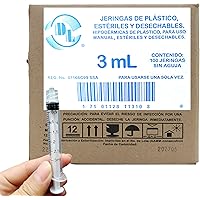 Caja De 100 Jeringas 3 mL Con Aguja 22 G X 32 mm : Amazon.com.mx: Hogar y Cocina