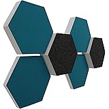 6 Basotect ® G+ Schallabsorber 3D-Set Hexagon Akustik Elemente ...