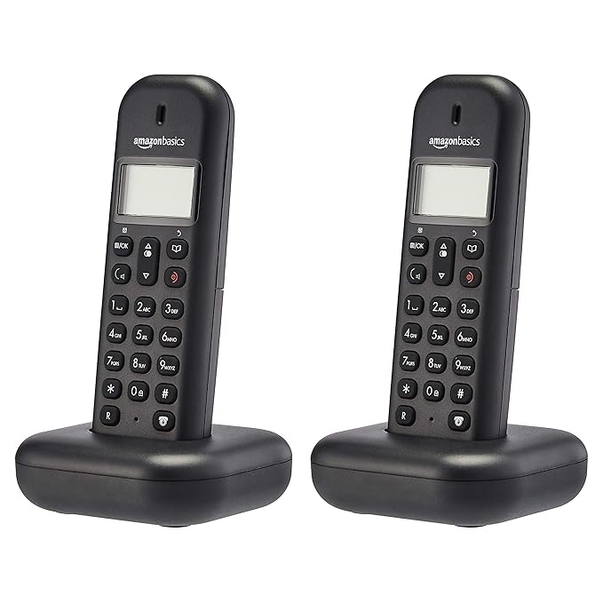 AmazonBasics DECT Home Telephone, Twin Set, Black: Amazon.co.uk ...