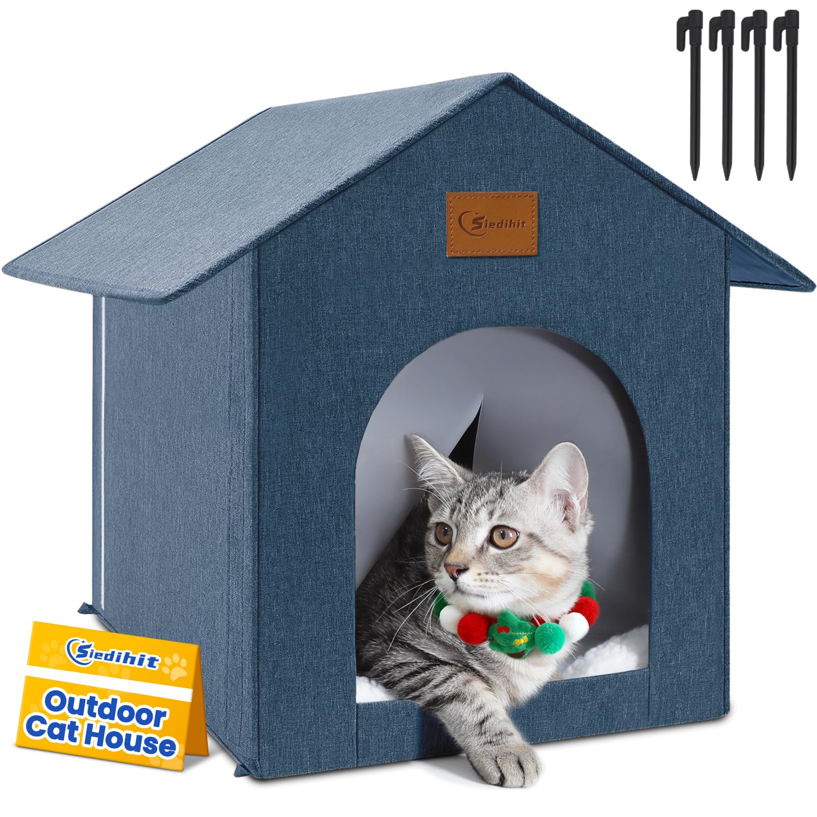 Siedihit Outdoor Cat House, Outdoor Cat Shelter Feral Cat, Outside ...