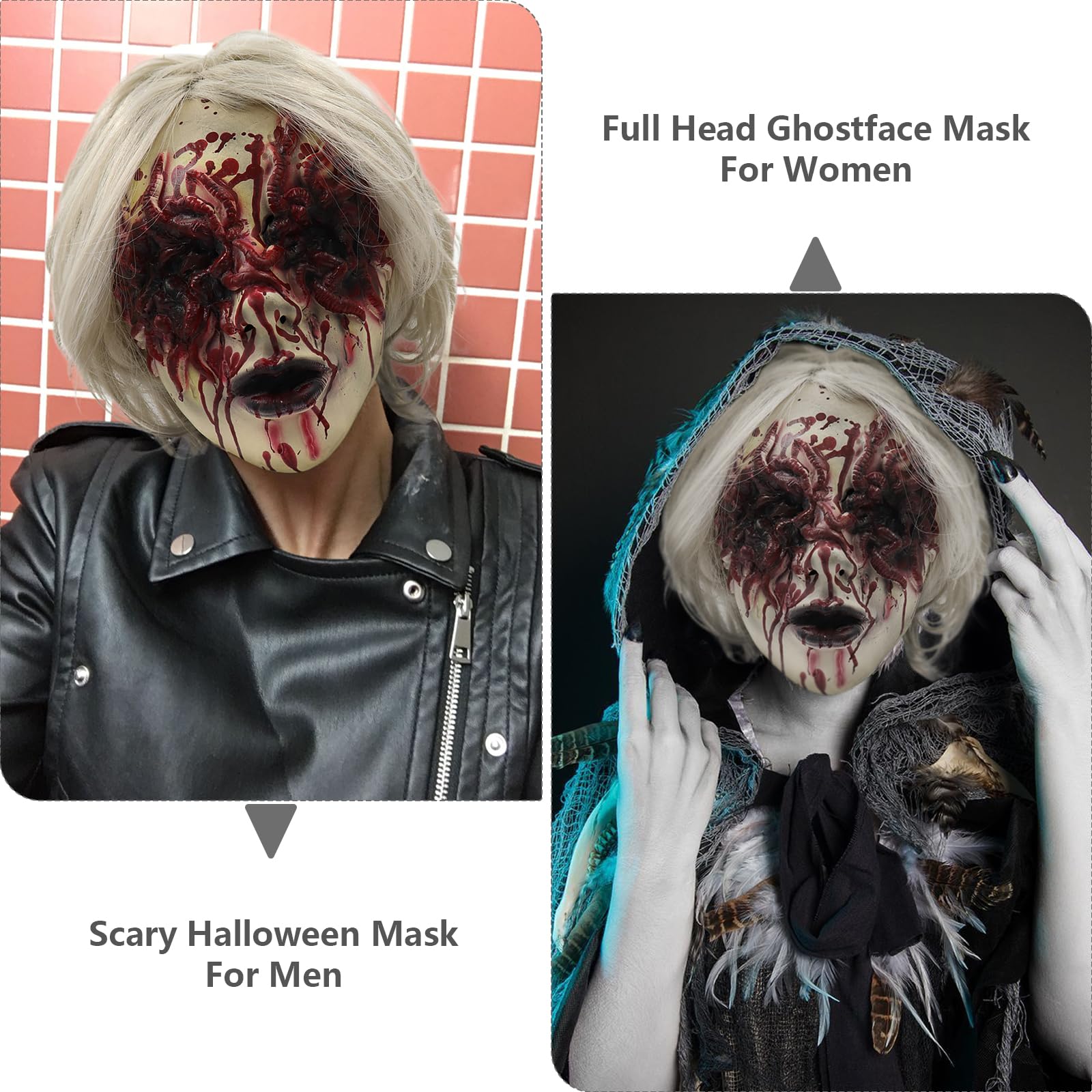 Mua Ghostface Mask Halloween Decorations, Full Head Halloween Masks ...