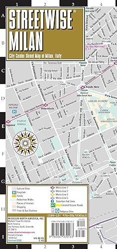 Streetwise Milan Map - Laminated City Center Street Map of Milan, Italy ...