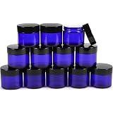 Amazon.com: 2 oz Small Glass Jars With Lids, 24 Pack - Best Cobalt Blue ...