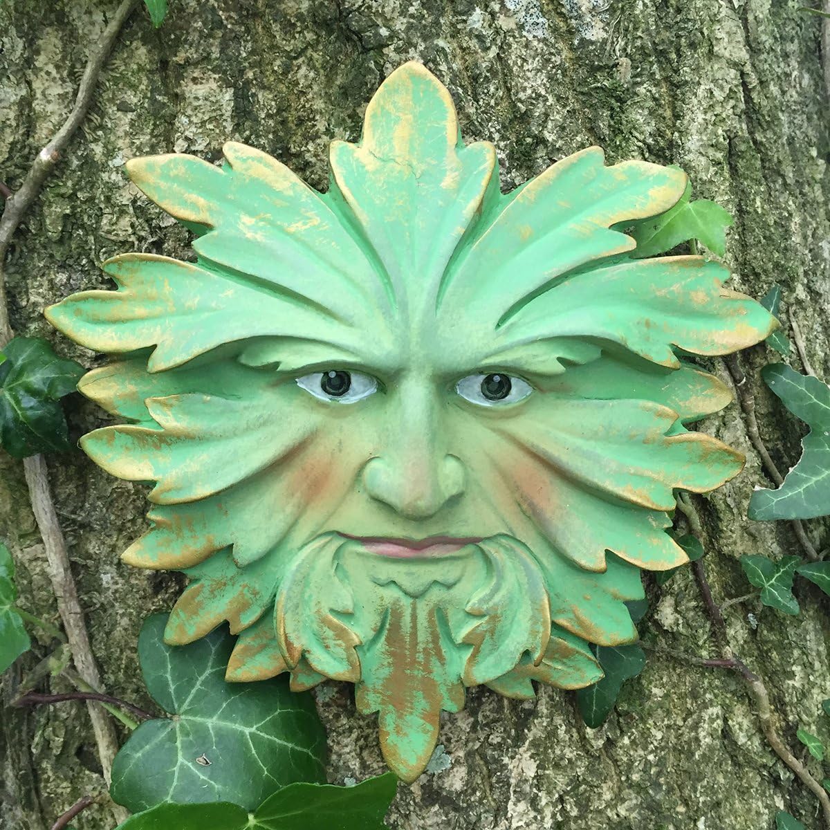 Green Fustian - Green Man Garden Sculpture Wall Art - Greenmen by David ...