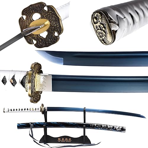 Katana Real Samurai Sword, Handmade Japanese Swords Full Tang 1060 ...