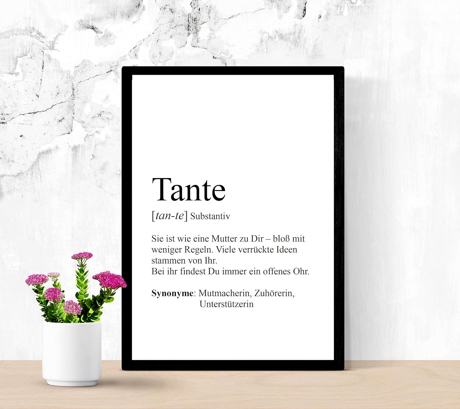 Print"TANTE", Definition, Bild, Din A4, Druck, personalisierbar: Amazon ...