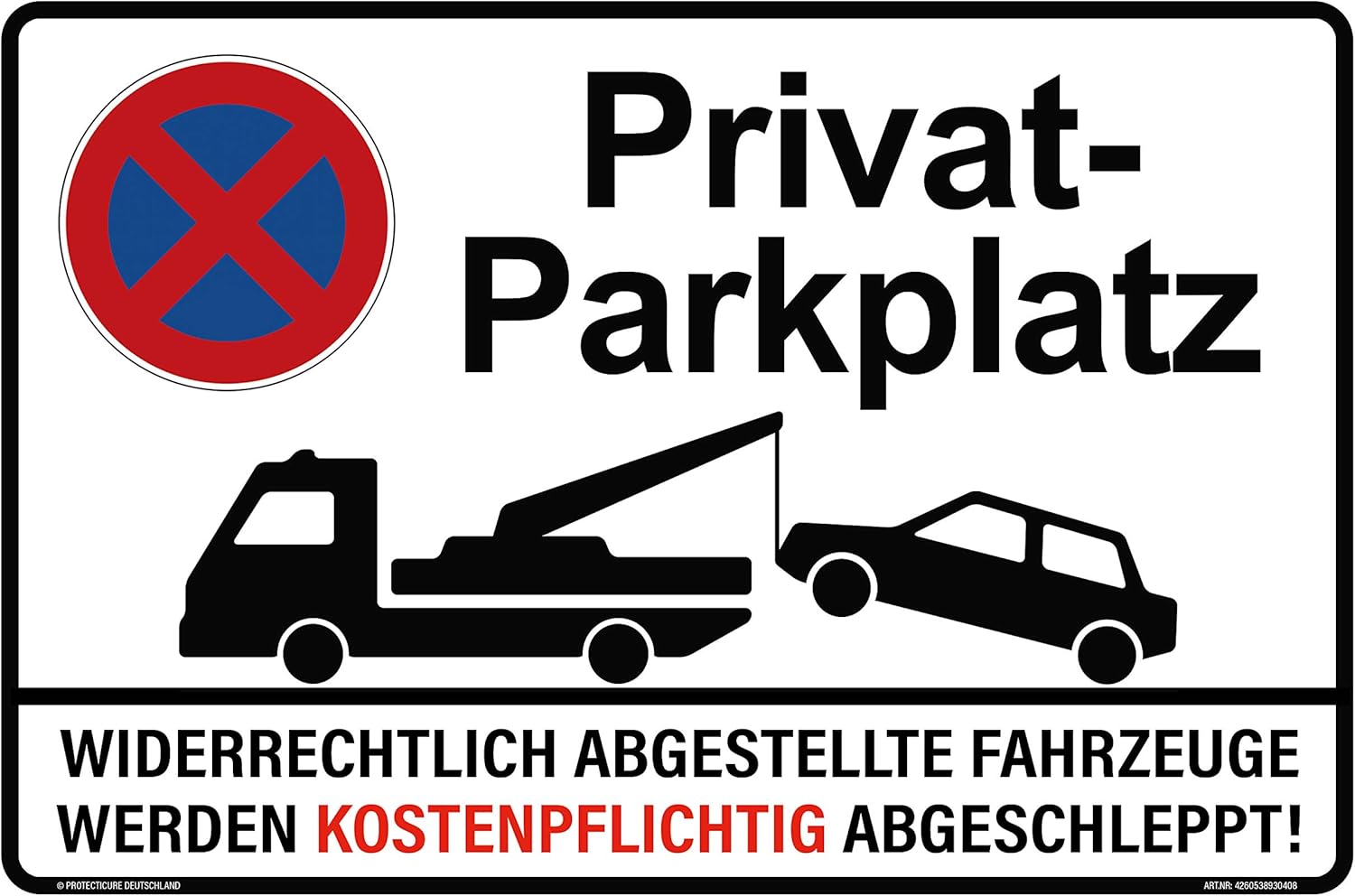 Hochwertiges Privatparkplatz Schild aus Aluminium Verbund 300x200 mm ...