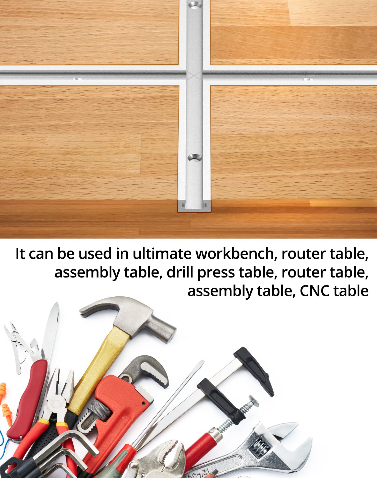 Mua QWORK Aluminum T Track, 4 Pack 48 Inch Universal Double Cut Profile T Track, with Predrilled ...