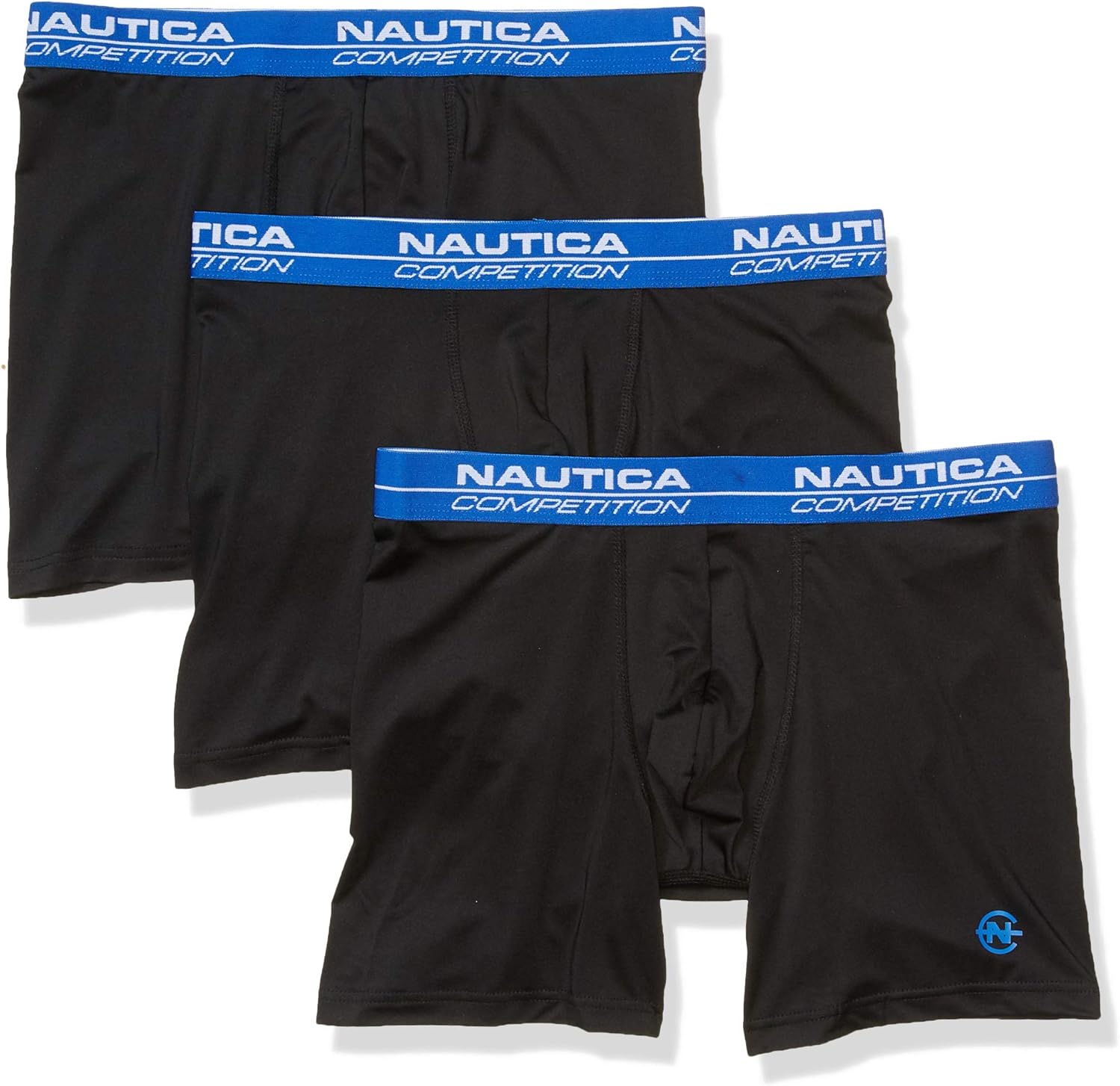 Nautica Men's Competition Micro 3 Pack Boxer Brief, Black, Small at ...