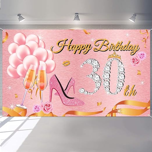 Rose Gold 30th Birthday Photography Background Thirty Years Old ...