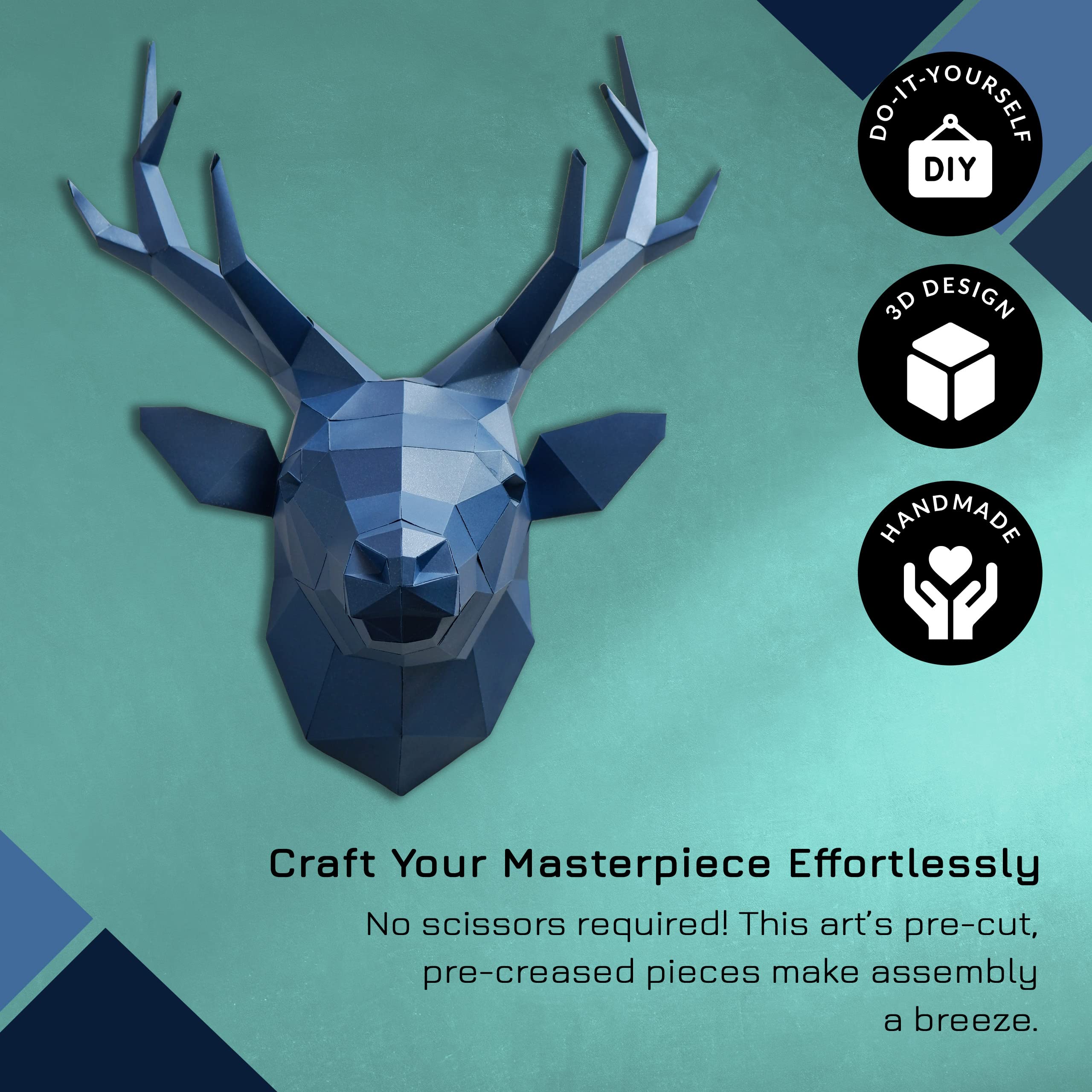 Mua 3D Paper Animal Wall & Art Decor - Pre-fold & Pre-Cut Papercraft 3D ...