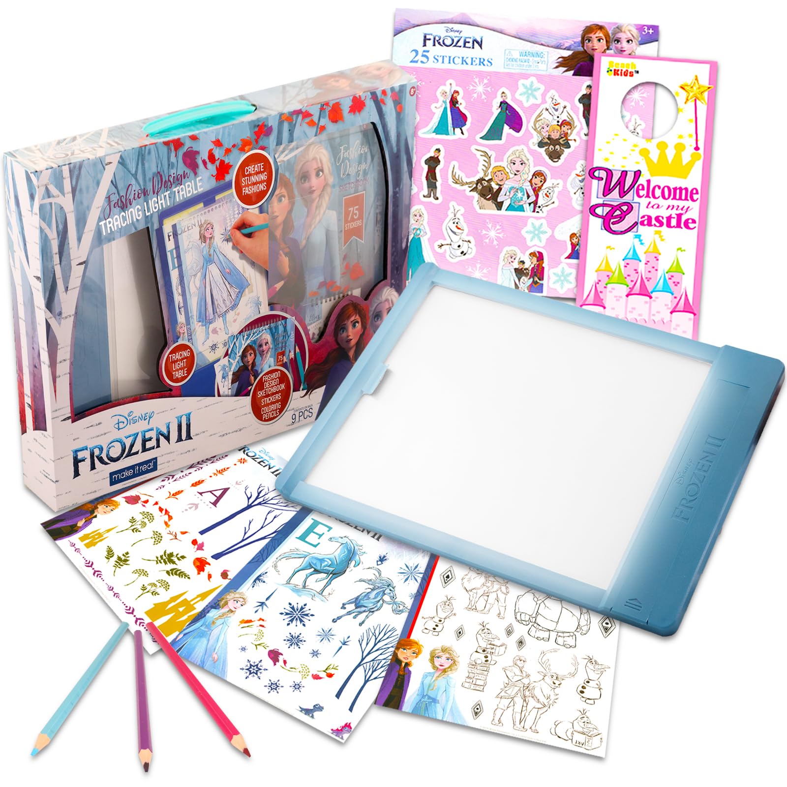 Disney Frozen Light-Up Tracing Table for Girls - Bundle Includes a ...