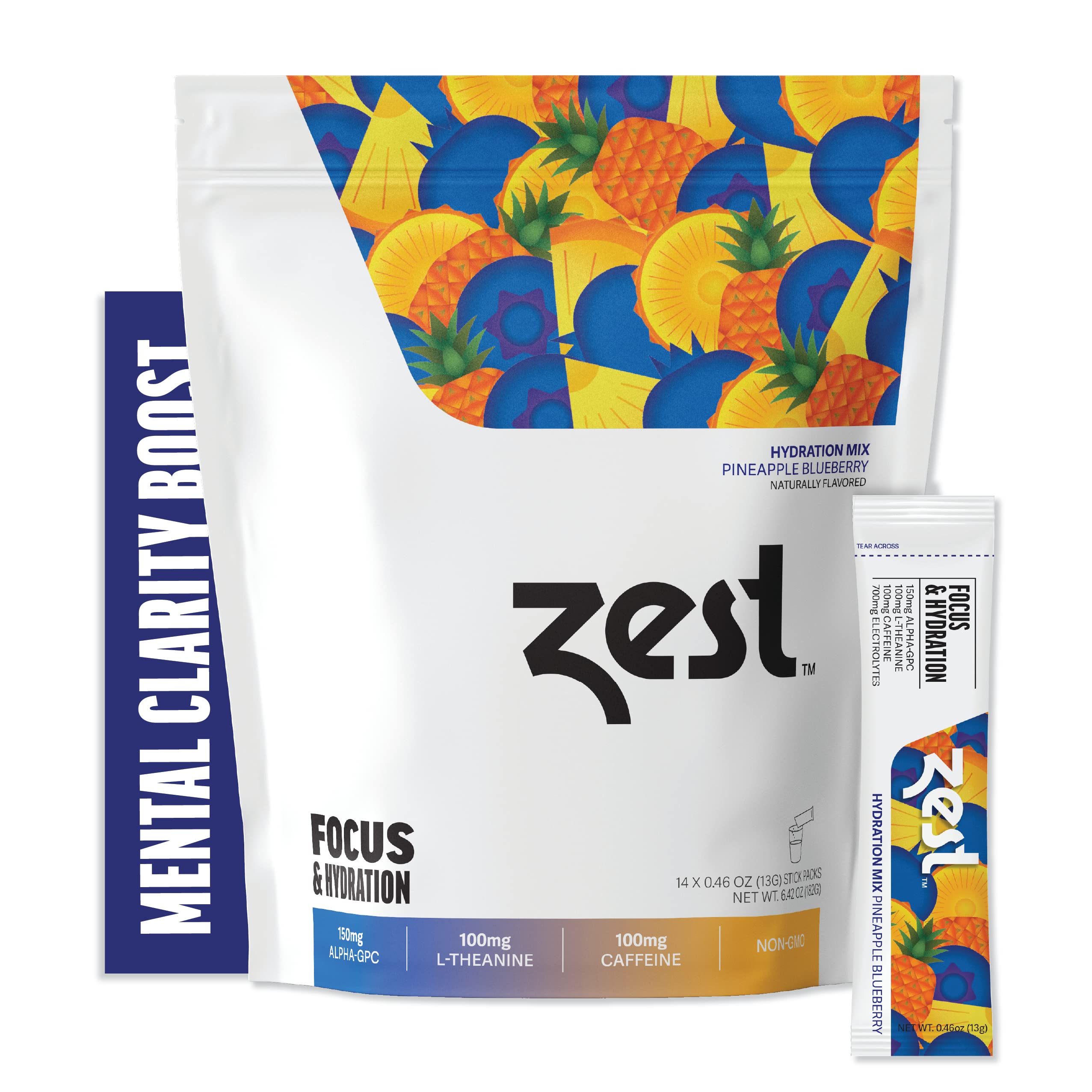 Mua Zest Focus & Productivity Energy Drink – Pineapple Blueberry Clean ...