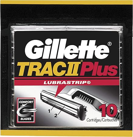 Gillette TRAC II Plus Men's Razor Blade Refill Catridges, 10 Count ...